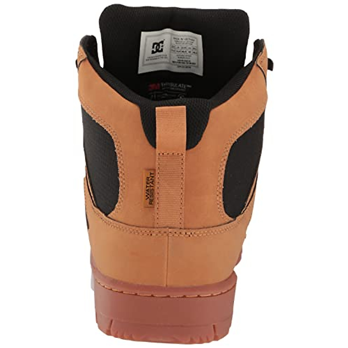 DC Men's Pure High-Top Water Resistant Boot Skate Shoe Snow, Wheat/Black, 12
