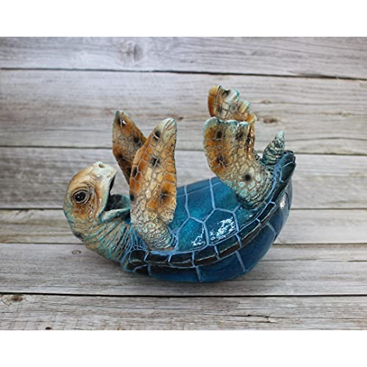 Sea Turtle Bottle Holder Turtle Figurine Natural Color Turtle Wine Bottle Holder, Blue