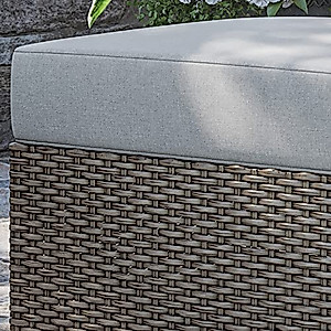 Homestyles Boca Raton Outdoor Ottoman, 1 Seat, Grey