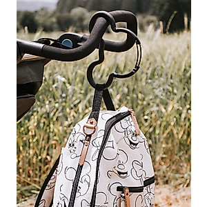 Petunia Pickle Bottom Mickey Mouse Stroller Hook | Black | for All Strollers or Shopping carts | for Carrying Diaper Bags, Book Bags, and Purses | Disney Fun