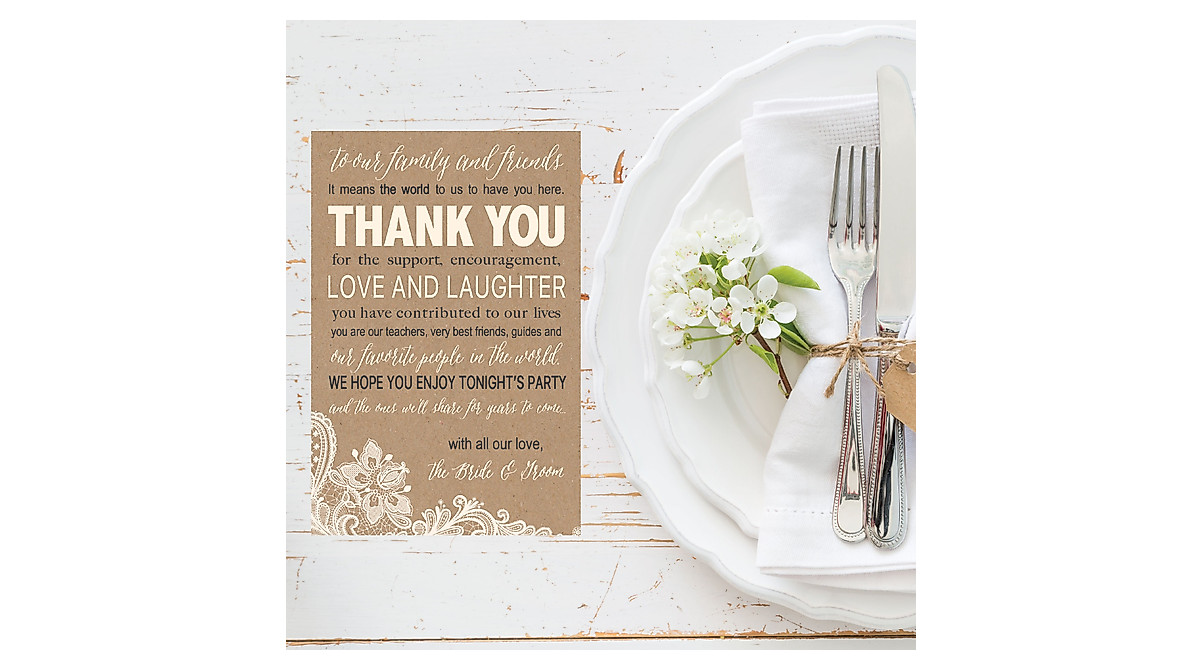 Elegant Wedding Thank You Place Cards - Hadley Designs