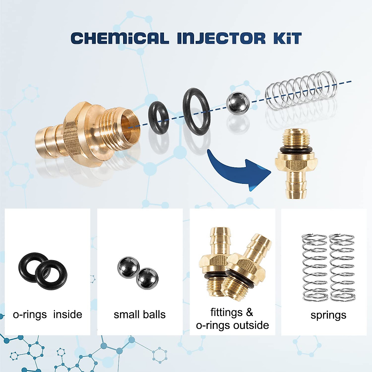 Pressure Washer Chemical Soap Injector Kit Fits for Briggs & Stratton, Homelite, Ryobi & Husky Replaces 190593GS 190635GS & 203640GS (2 Set)