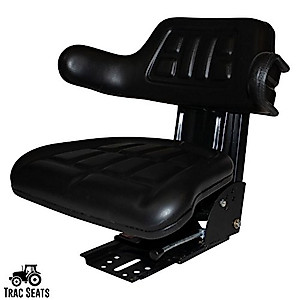 BLACK TRAC SEATS BRAND WAFFLE STYLE UNIVERSAL TRACTOR SUSPENSION SEAT WITH TILT FITS FORD/NEW HOLLAND 2N, 8N, 9N, NAA, JUBILEE (SAME DAY SHIPPING - Delivers in 1-4 Business days)