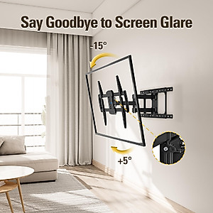 Mounting Dream TV Wall Mounts TV Bracket for Most 42-84 Inch TVs, UL Listed Premium TV Mount Full Motion with Articulating Arms, Max VESA 600x400mm and 100LBS, Fits 16", 18", 24" Studs, MD2296-24K