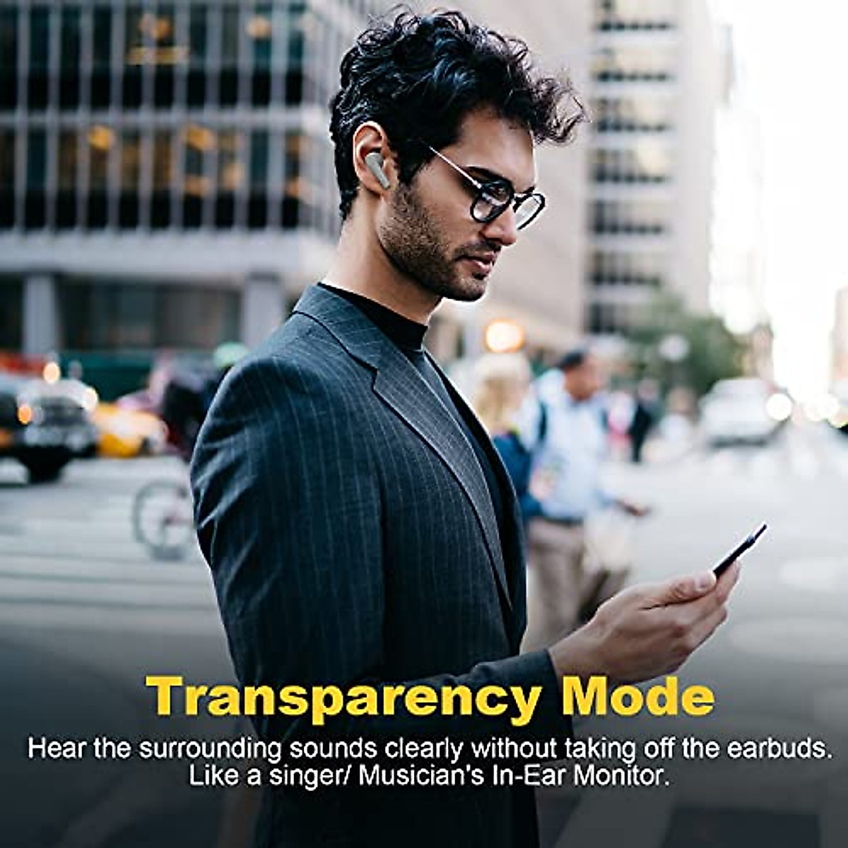 Kingstar Noise Cancelling Wireless Earbuds Bluetooth 5.1 in-Ear Hybrid Active Noise Cancelling Headphones, ANC ENC Bluetooth Earbuds Touch Control IPX5 Earphones 4-Mic Premium Stereo Sound