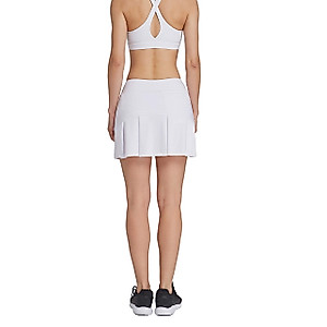 HonourSex Women Golf Skirts with Pockets Tennis Skirts with Shorts Skorts Activewear Hiking White L