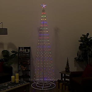 Alpine Corporation Large Tower Christmas Tree with Multi-Functional LED Lights