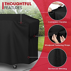 Unicook 28 Inch ProSeries Griddle Cover for Blackstone, Flat Top BBQ Grill Cover for Outdoor Grill, Heavy Duty Waterproof Cooking Station Protector with Sealed Seam, 60 Inch, Black