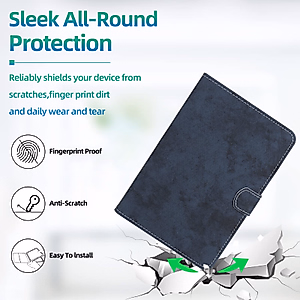 Fire HD 8 Tablet Case, Fire Tablet 8 Case,Amazon Fire 8 Tablet Case(12th/10th Generation,2022/2020 Release),Auto Sleep/Wake Ultra Lightweight Slim Stand Folio Cover with Pocket/Card Slots,Navy Blue