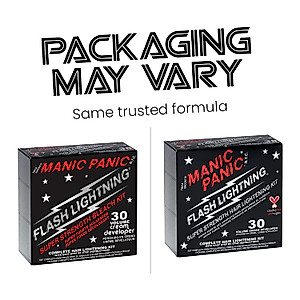 MANIC PANIC Flash Lightning Hair Bleach Kit - 30 Volume Developer + Bleach Powder Hair Lightener Lifting up to Five Levels - Vegan And Cruelty Free (2 pack)