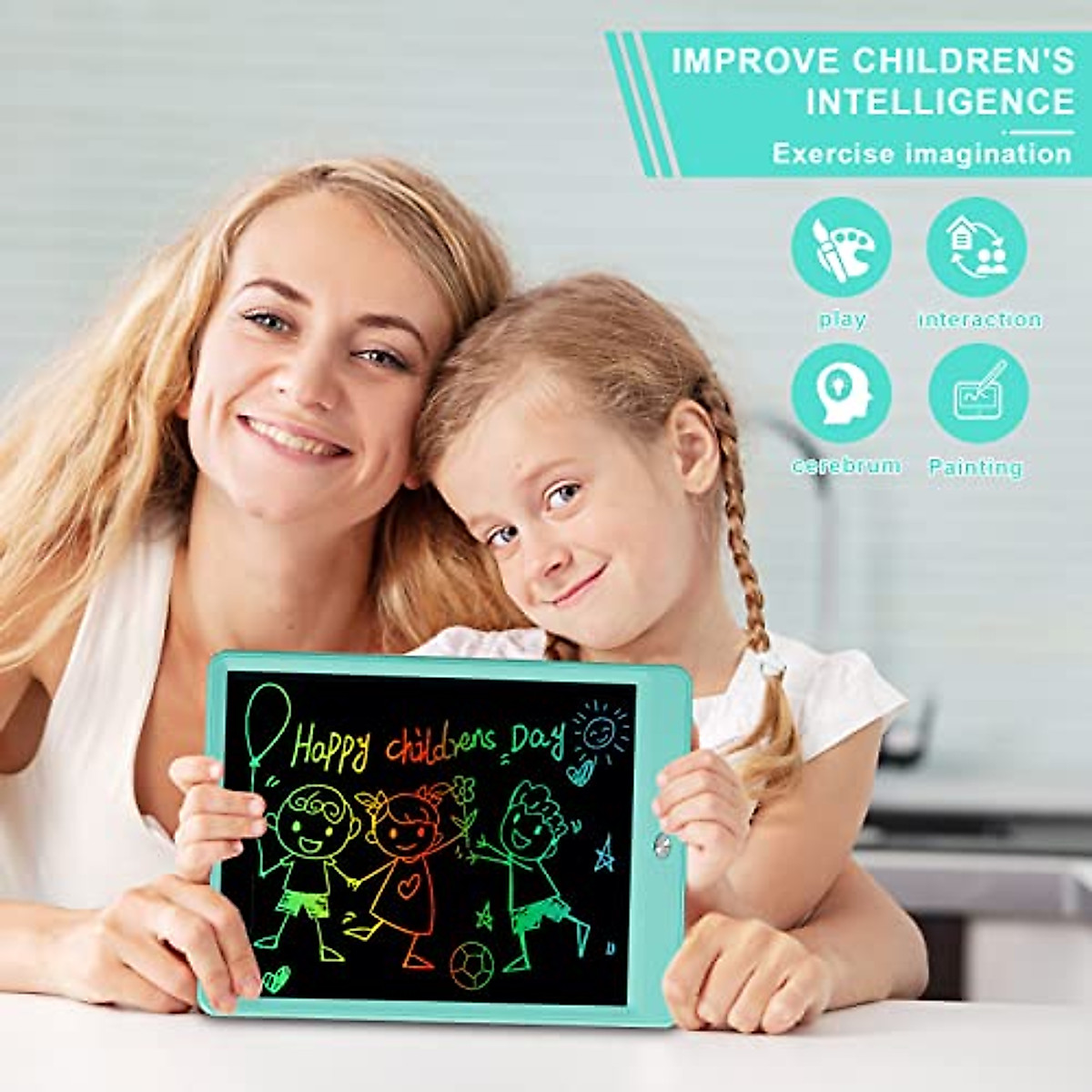 LCD Writing Tablet for Kids,10 Inch Drawing Tablet Doodle Board,Colorful Electronic Drawing Pad,Educational and Learning Kids Toys Gifts for 3 4 5 6 7 8 9 Year Old Boys and Girls Toddlers (Blue)