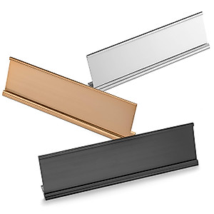 Providence Engraving Personalized Desk Name Plates - Custom Office Wall or Desk Name Plates With Aluminum Holder With Two Lines of Laser Engraved Text, 2" x 8"