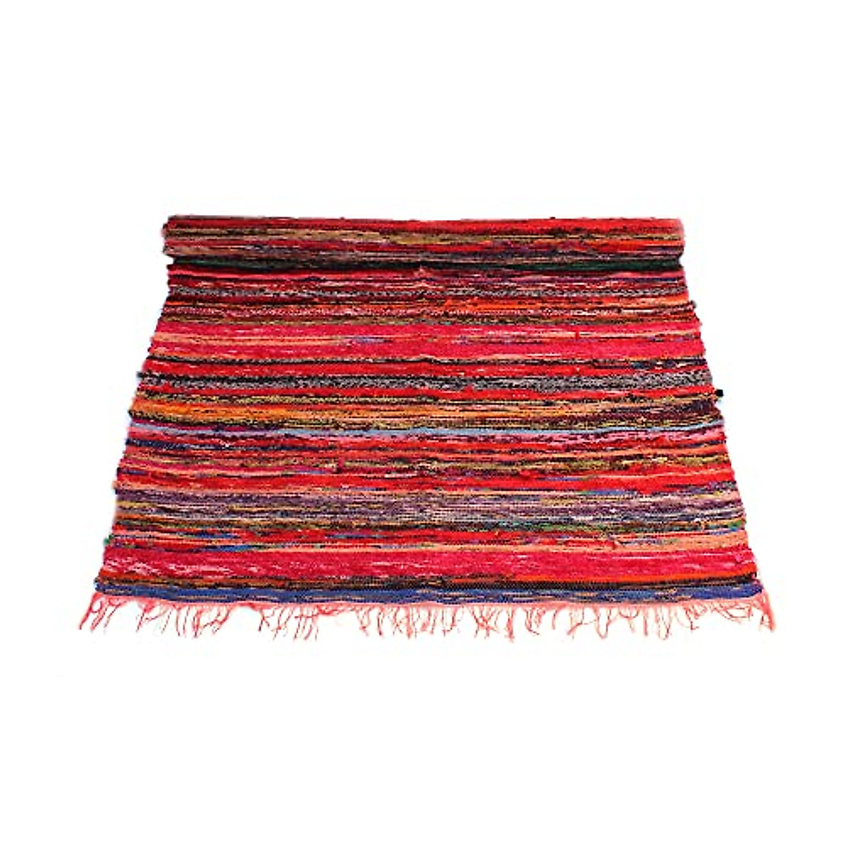 Handmade Braided Chindi Rug, Rag Rug, Area Rug, Carpet Rug, Runner Rug 3x5 Foot, 4x6 Foot, 5x7 Foot, Multi Color Rug (3x5 Foot)