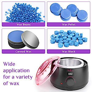 Nivlan Waxing Kit for Women 5 Hard Wax Beans and 30 Wax Applicator Sticks, Black, No Chemical Smell