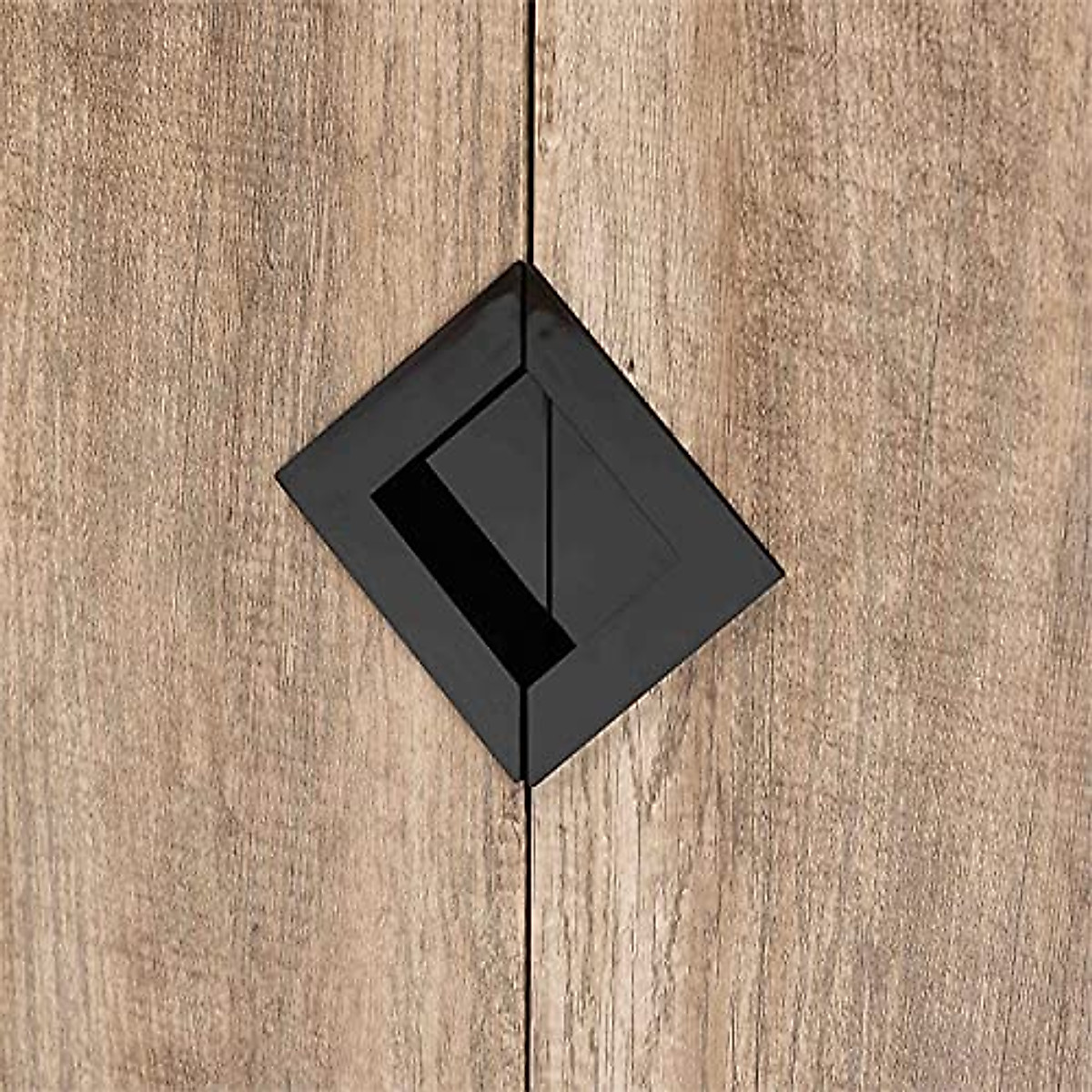 BOWERY HILL Modern Oak Finished Wood 2-Door Shoe Cabinet with Open Shelves