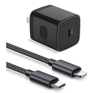 Fast Charger, 20W USB C Power Delivery Wall Charger Plug with 6ft Type C to Lighning Cable Quick Charging Data Sync Cord for i Phone 13 12 11 Pro Max Mini Xs Xr X 8 i Pad