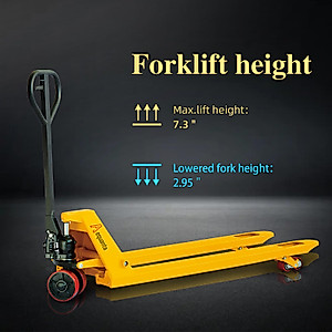 Aequanta Manual Pallet Jack Industrial Hand Pallet Truck 48" Lx21'' W Forks 5500lbs Capacity