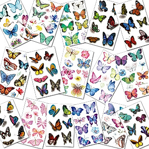 Tazimi 110 Styles Butterfly Temporary Tattoos for Kids Women,Glitter Butterfly Tattoos For Party Favors Gifts Decoration