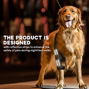 BENCMATE Adjustable Dog Knee Brace, Universal Designed for All Four Limbs, Dog ACL Hind Leg Brace, Dog CCL Brace, Support with Cruciate Ligament Injury, Joint Pain and Muscle Sore (Black, Large)