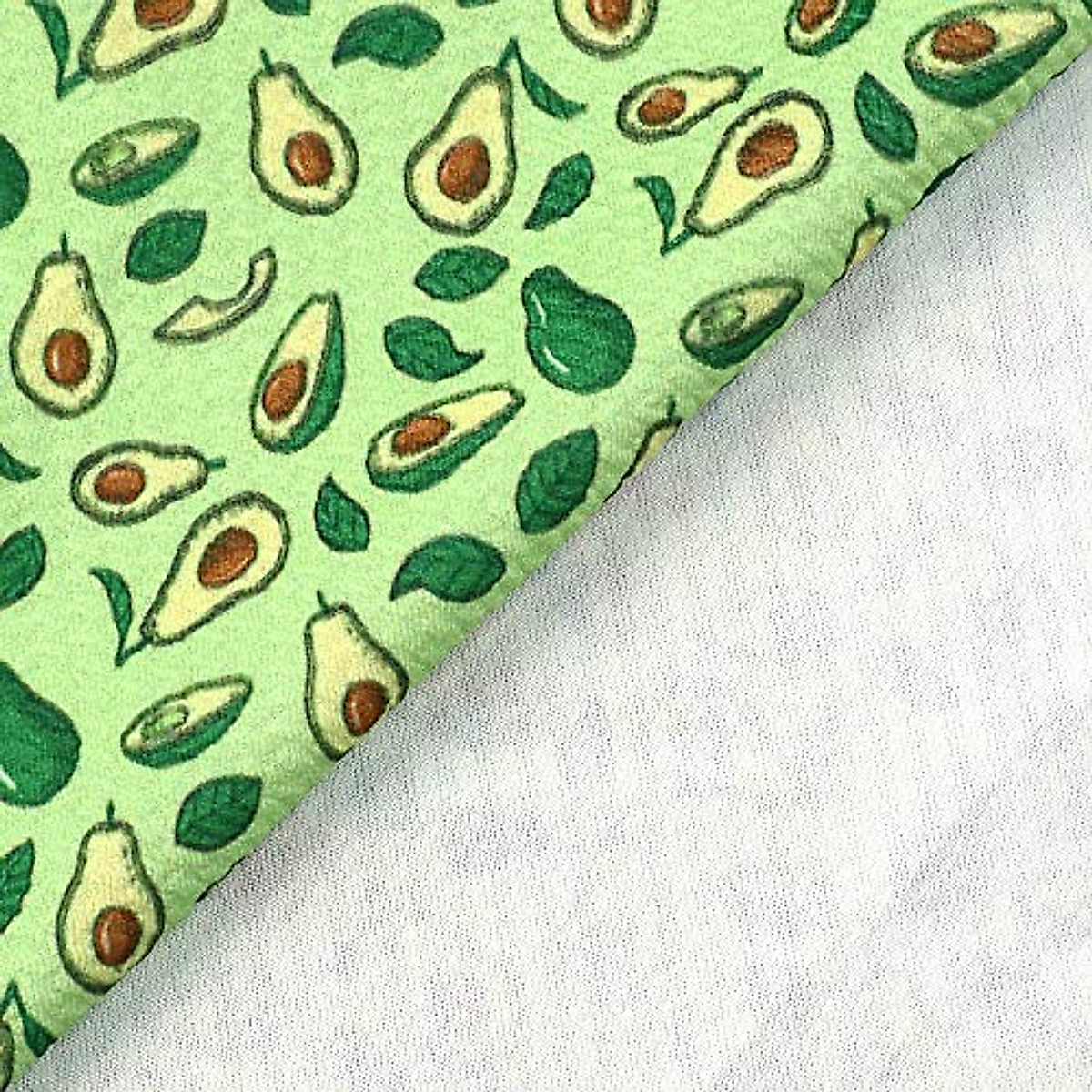 David Angie Avocado Printed Bullet Textured Liverpool Fabric 4 Way Stretch Spandex Knit Fabric by The Yard for Head Wrap Accessories (Green)
