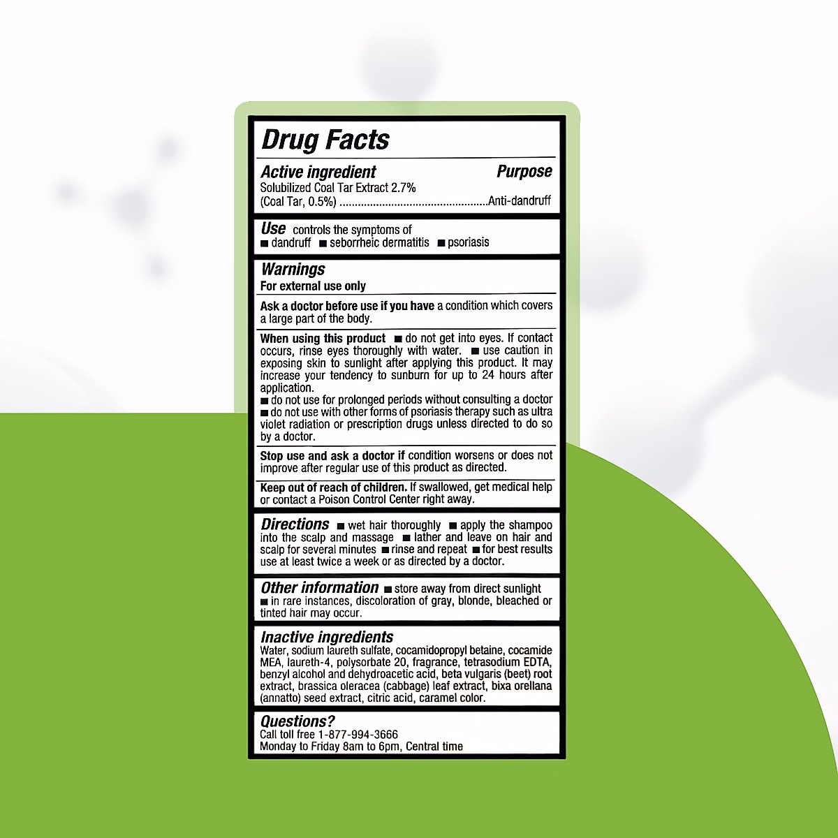 Medicasp Coal Tar Gel Anti Dandruff Shampoo, Treats Seborrheic Dermatitis & Psoriasis, Formulated for Dry, Flaky & Itchy Scalp Treatment, for Women & Men, 6 Ounce (Pack of 3)