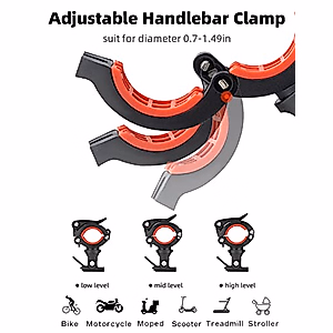 ROCKBROS Bike Phone Holder- Adjustable Motorcycle Phone Mount Handlebar Clip for Bicycle Scooter, Cell Phone Clamp for 4.1" - 6.7" Smartphones iPhone 14 Plus/Pro Max, 13 Pro Max, S9, S10 and More