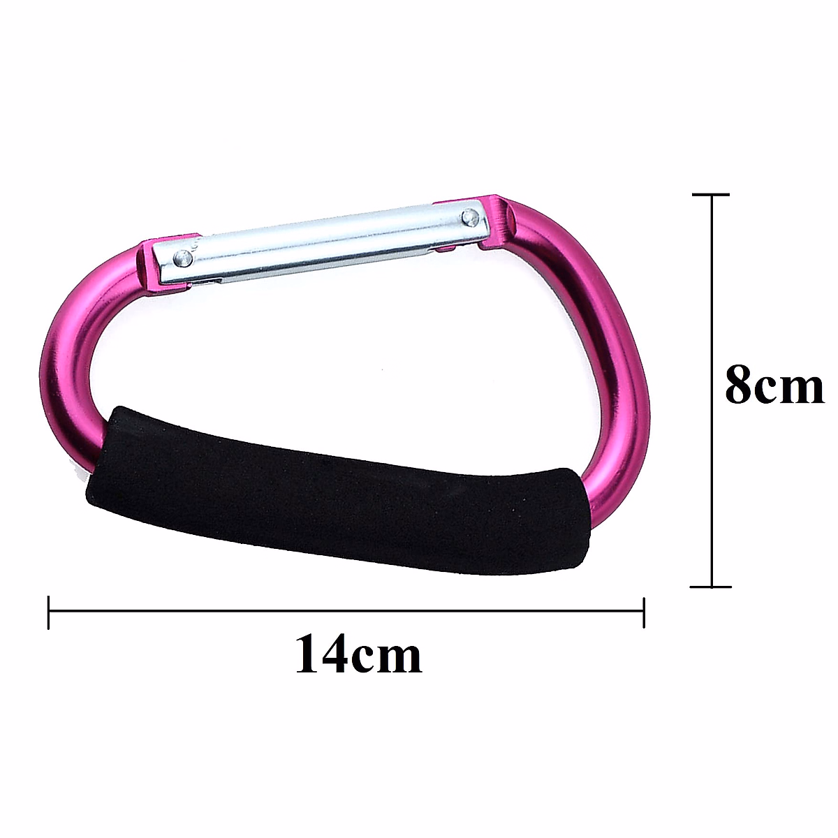 Stroller Hooks by Baby,2 pcs Carabiner Stroller Hook Organizer for Hanging Purses, Diaper Bag, Shopping Bags. Clip Fits Single/Twin Travel Systems, Car Seats and Joggers (Rose red)