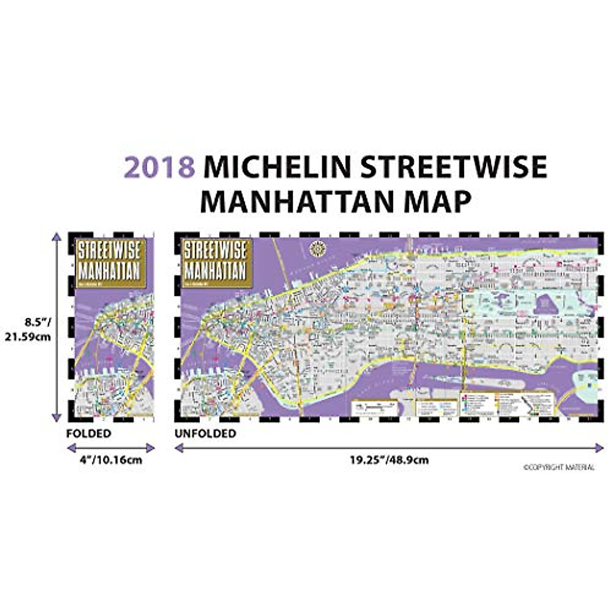 Streetwise Manhattan Map - Laminated City Center Street Map of Manhattan, New York (Michelin Streetwise Maps)
