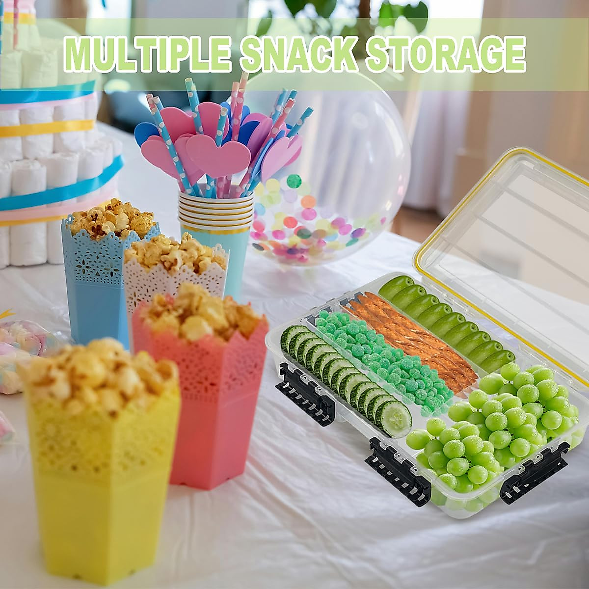 Zansens Travel Charcuterie Board with Lid,Snackle Box Container,Tackle Box for Snacks,Removable Dividers,Snacklebox,Keep Snacks Dry and Fresh,For Beaches, Picnics, Parties Organizer for Refrigerator