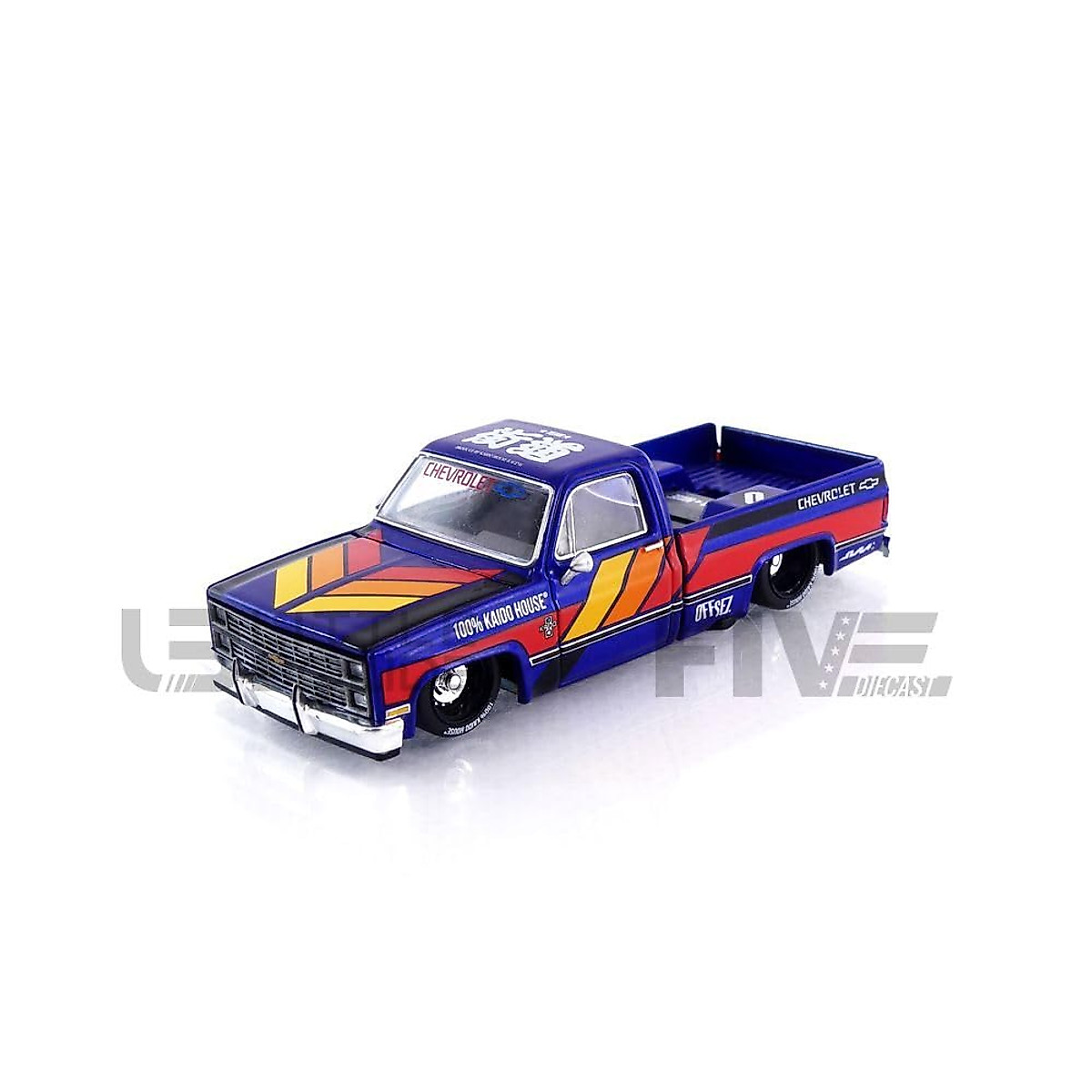 True Scale Miniatures Model Car Compatible with Chevrolet Silverado Kaido Works V2 Limited Edition 1/64 Diecast Model Car Kaido House KHMG099, Blue