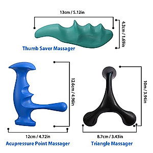 Abnaok Manual Trigger Point Massage Tool and Thumb Saver for Full Body Deep Tissue Massage, with 3-Legged Massage Knobs, Stress Relief