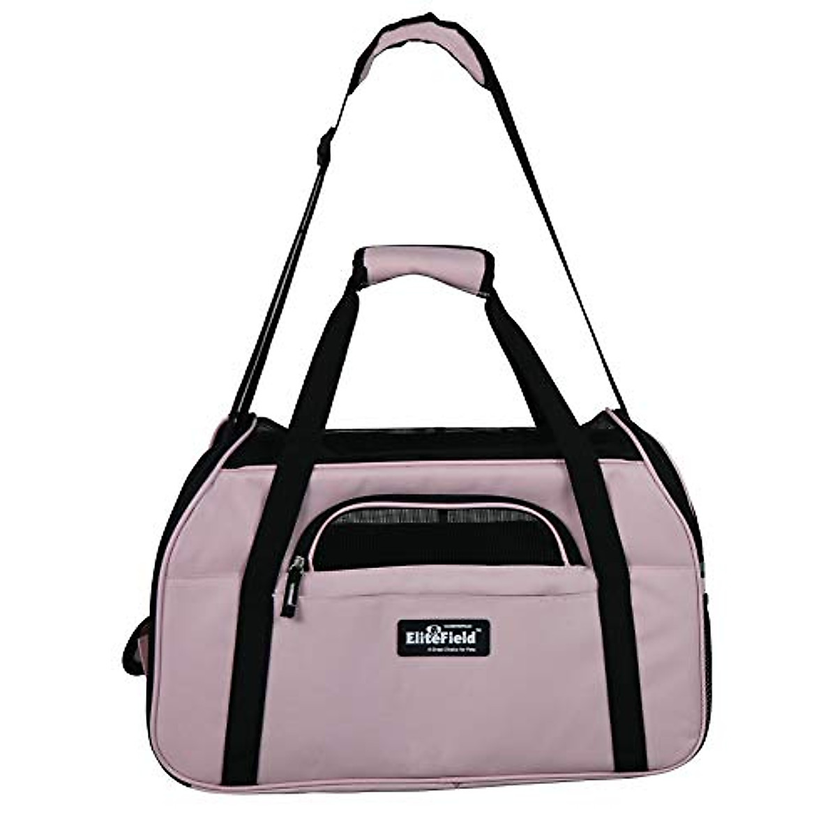 EliteField Soft Sided Pet Carrier (3 Year Warranty, Airline Approved), Multiple Sizes and Colors Available (Large: 19" L x 10" W x 13" H, Pink)