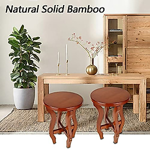 ACXFOND Step Stool Bamboo Wooden Step Stool for Adults and Kids Stepping Stool Supports 300 lbs Kitchen Bathroom Bedroom Bamboo Wooden Foot Stool