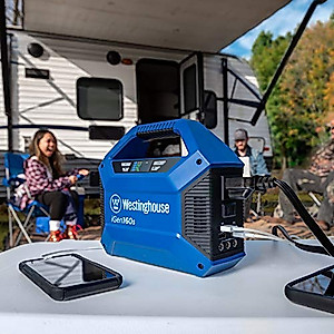 Westinghouse 155Wh 150 Peak Watt Portable Power Station and Solar Generator, Pure Sine Wave AC Outlet, Backup Lithium Battery for Camping, Home, Travel, Indoor/Outdoor Use (Solar Panel Not Included)