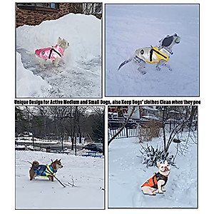 Dog Winter Coat, Padded Vest Dog Jacket - Reflective and Warm Zip Up Dog Vest Interlayer Cotton Jacket with Harness - Waterproof Dog Winter Clothes, Snowproof Dog Vest for Small and Medium Dogs