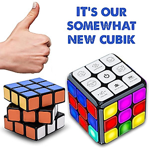 Skywin Puzzle STEM Memory Cube Game, Entertaining, Fun & Unique Flashing Memory Cube, Electronic Memory & Speed Game Development for Kids & Adults, Brain Hands and Eyes Coordination Game Cubes (Black)