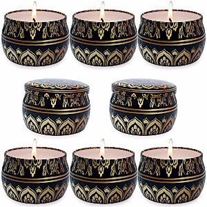 Iwaxlife 8 Packs Outdoor Citronella Candles,100 percent 4.4oz Soy Wax Portable Tin Candles for Home Backyard Garden,Outdoor and Indoor