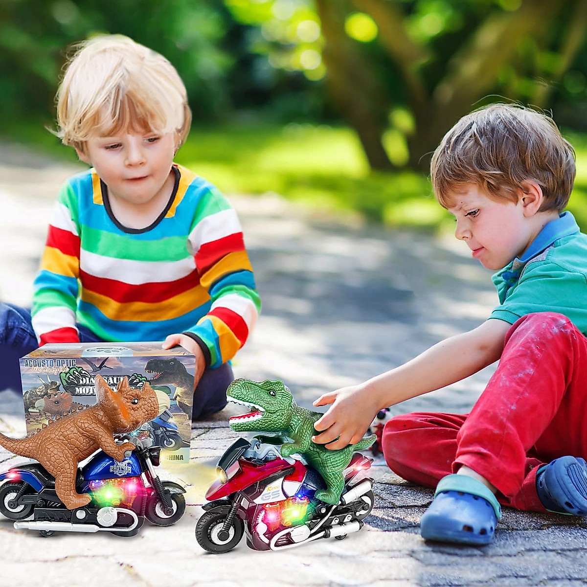 Dinosaur Toys for Kids 3-5 Dino Toy Cars, Kids Dinosaur Toys Toddler Boy Toys Vehicle Playsets with Flashing Lights for 5-7 Boys Girls, Boy Toys Age 3-5, Christmas Birthday Gifts for Kids 2 Pack