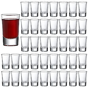 Crazystorey 40 Pack Heavy Base Shot Glasses, 1.4oz Whiskey Shot Glass Set Small Glass Cups for Liqueur Spirits Bar Party Favor Housewarming Gift