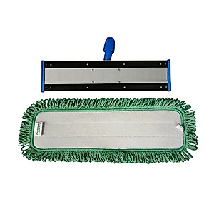 Real Clean 18 inch Professional Commercial Microfiber Mop with Three 18 inch Premium Microfiber Mop Pads and 2 Microfiber Towels