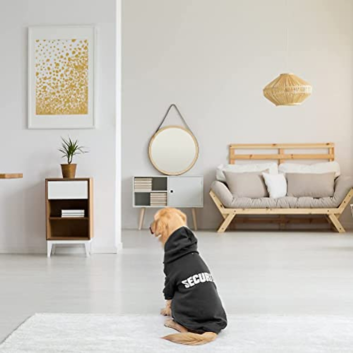 BINGPET Security Dog Hoodies Puppy Sweater Cold Weather Dog Coats Soft Brushed Fleece Pet Clothes Hooded Sweatshirt for Dog Cat