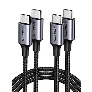 UGREEN USB C Charger Cable 2-Pack 60W PD 3.0 USB C Cable Compatible with Samsung Galaxy S23/22/Z Fold/Z Flip, Google Pixel 7/6A MacBook Air iPad Pro/Mini iPad 10, PS5, Switch, etc. 6.6FT