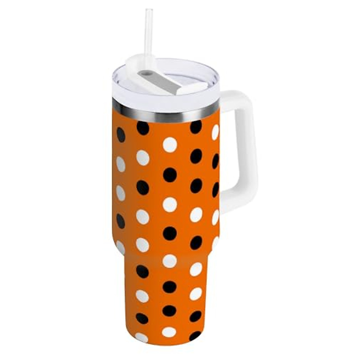 RPLIFE Halloween Polka Dot Travel Coffee Tumbler, Stainless Steel Cup, Insulated Tumbler, Coffee Tumbler for Women