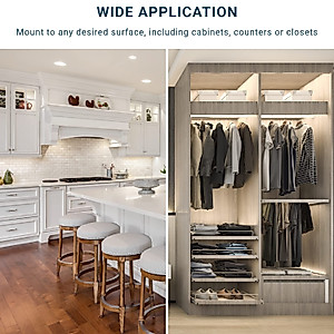 Parmida LED Technologies LED Swivel Under Cabinet Lighting, Hardwired or Plug-in Installation, 24", 14W, 3CCT Color Selectable - 3000/4000K/5000K, Rotatable Lens, Dimmable, Linkable, 120V, 840LM