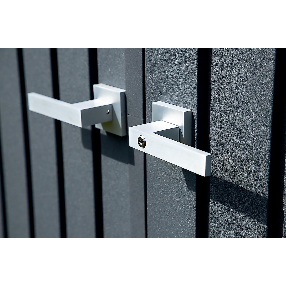 Arrow Shed Elite 14' x 12' Outdoor Lockable Gable Roof Steel Storage Shed Building, Anthracite