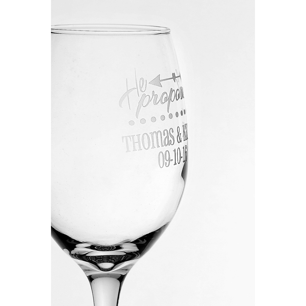 Engagement Engaged Wine Glass Gift Set - He Proposed She Said Yes