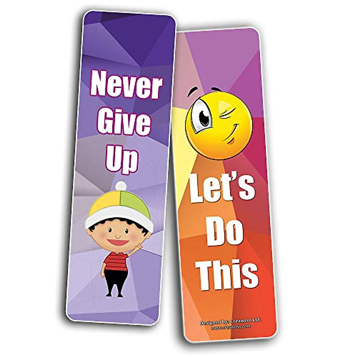 Creanoso Positive Sayings Emoji Bookmarker Cards (60-Pack) – Premium Gift Set – Awesome Bookmarks for Boys, Girls, Children – Six Bulk Assorted Bookmarks Designs – School Incentives – Wall Decal