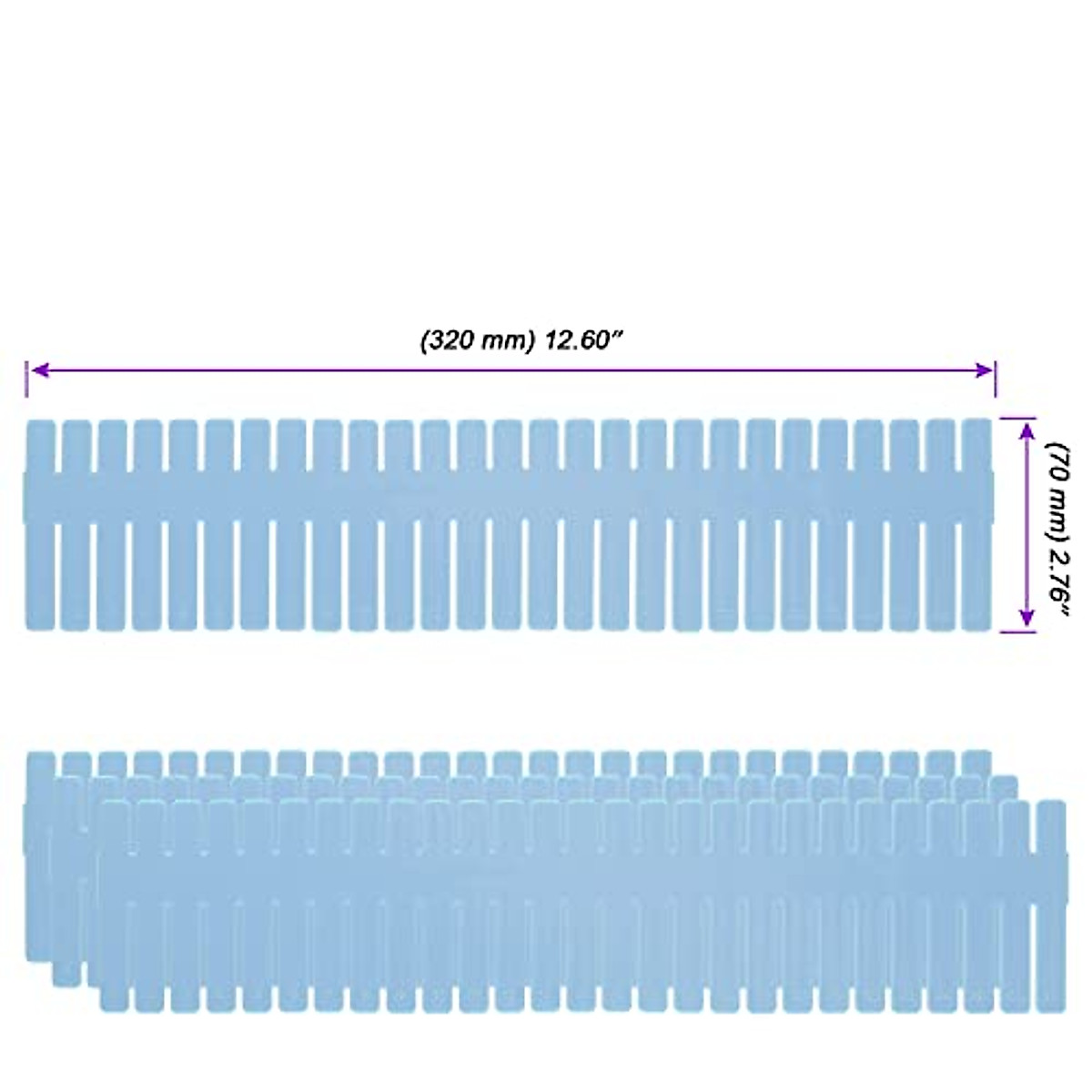 JOIKIT 60 PCS Blue Plastic DIY Grid Drawer Dividers, Plastic Desk Drawer Separators, Adjustable Drawer Divider Organizer, Household Storage Makeup Socks Underwear Organizer