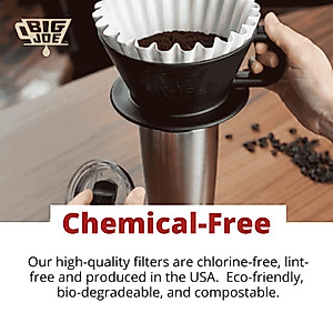 Big Joe® Large Coffee Filters (500 Count) - Tall Walled Commercial Coffee Filters (4 ¼ Inch base, 2 ¾ Inch Walls, 9 ¾ Inch Laying Flat) - Compatible with BUNN and 12-Cup Home & Commercial Machines