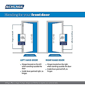 Schlage F60 V ADD 619 ACC Addison Front Entry Handleset with Accent Lever, Deadbolt Keyed 1 Side, Satin Nickel
